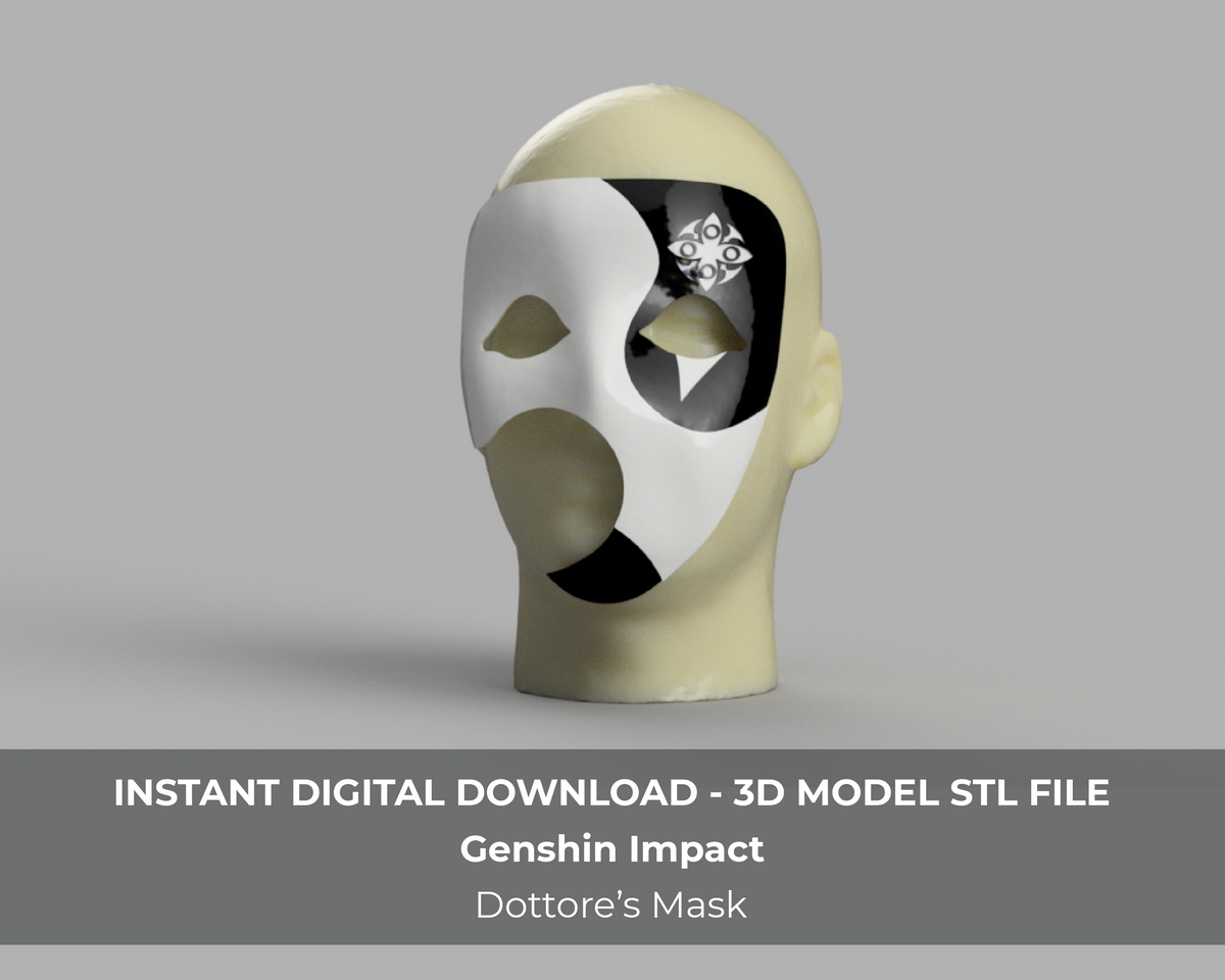 Genshin Impact Il Dottore Mask 3D Model STL File – Porzellan Props