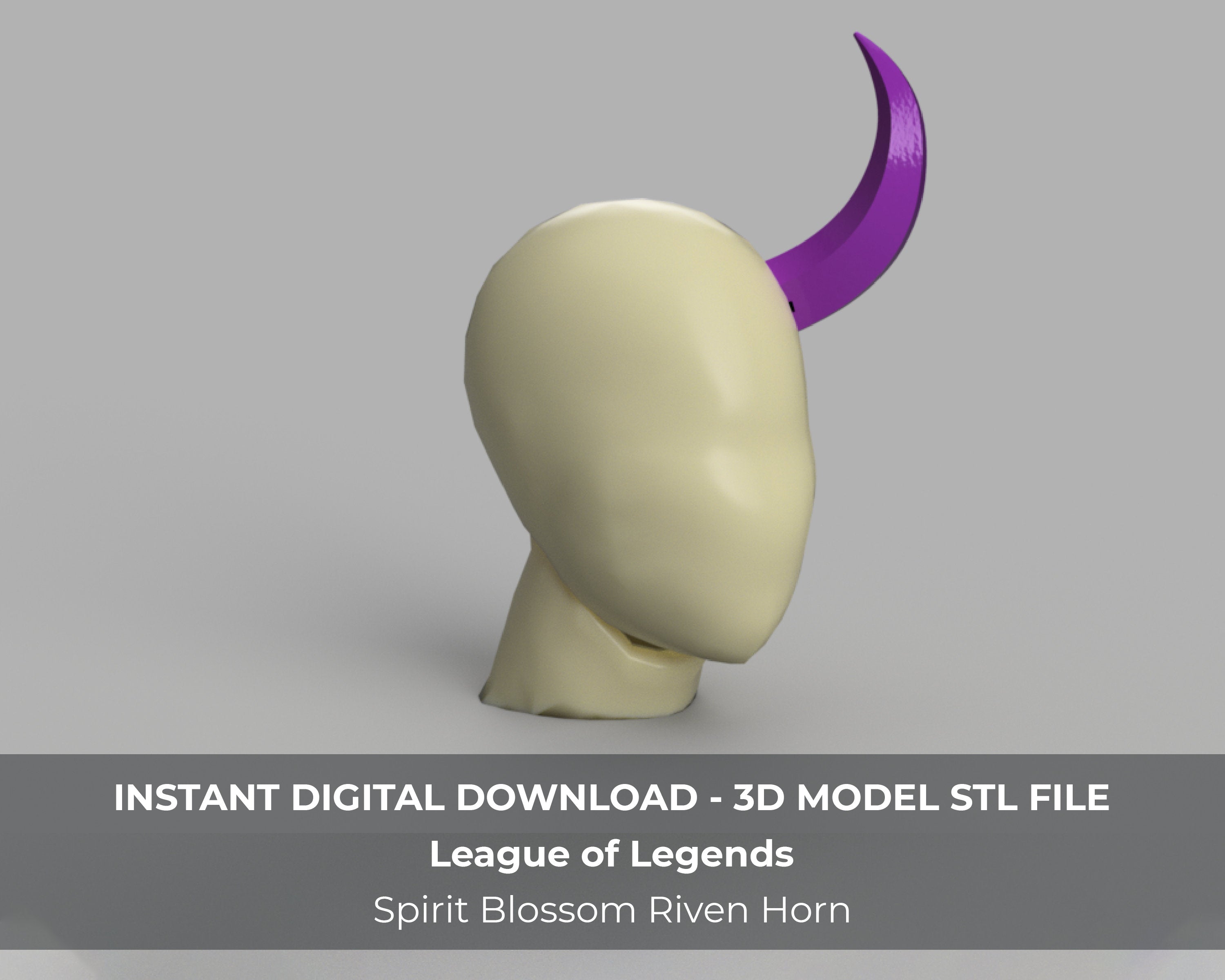 League of Legends LoL Spirit Blossom Riven Cosplay Horn 3D Model STL F ...